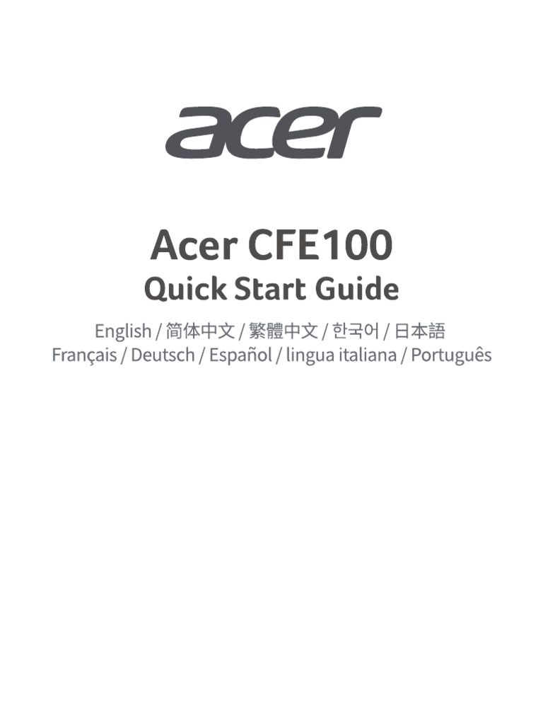 Acer CFE100 User Manual | PDF