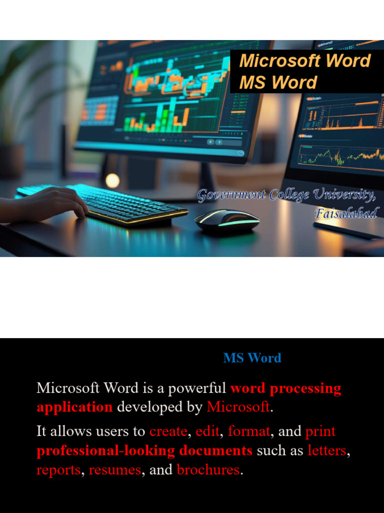 Lec_07 Applications of Information and Communication Technologies (MS-Word Lab-01) | PDF ...