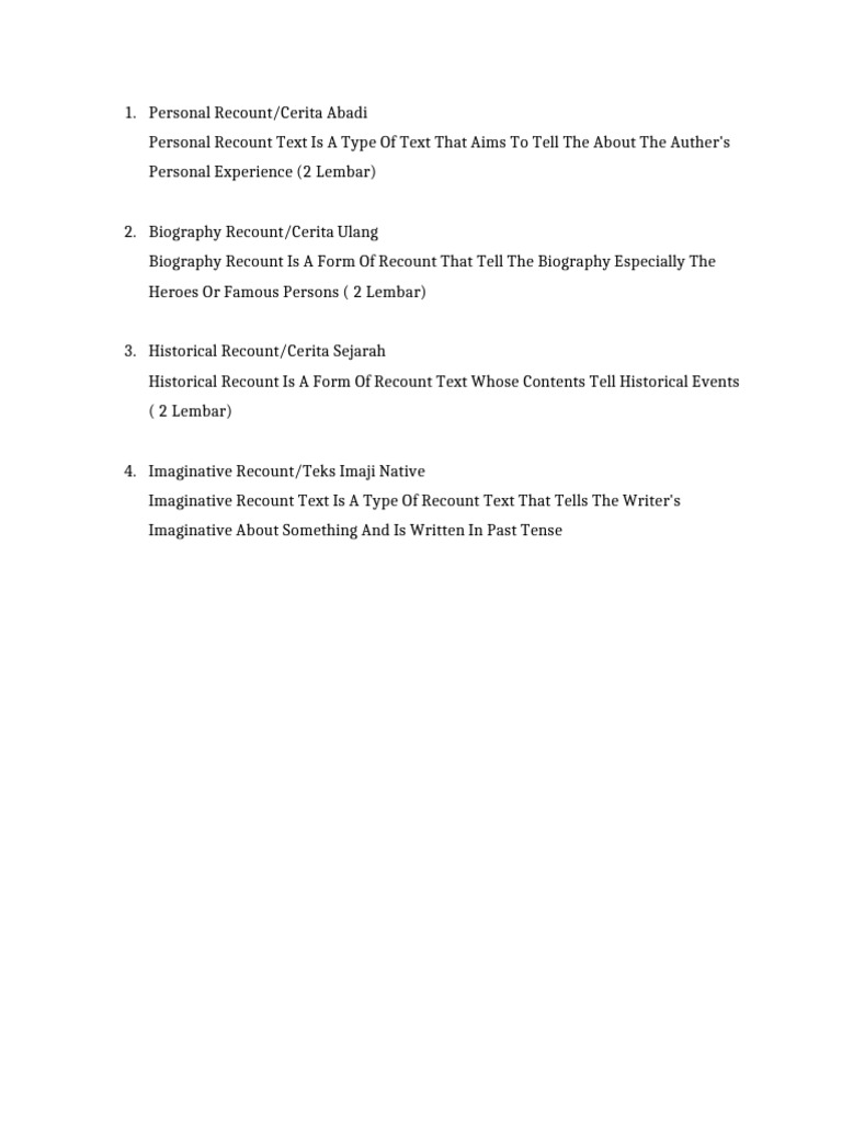 Personal Recount | PDF