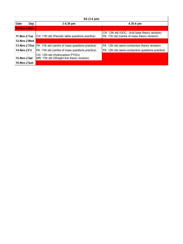 AIIT SS Schedule-2 | PDF