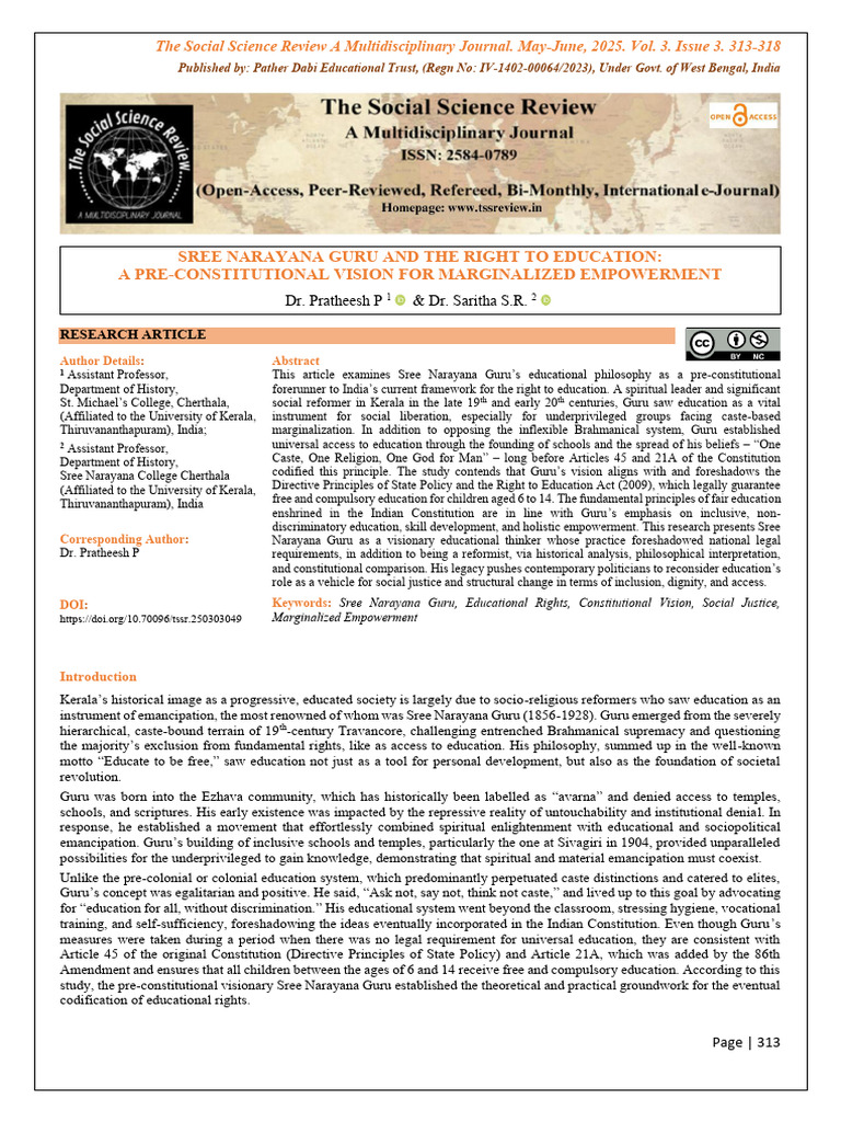 49 Dr. Pratheesh P Dr. Saritha S.R | PDF | Epistemology | Knowledge