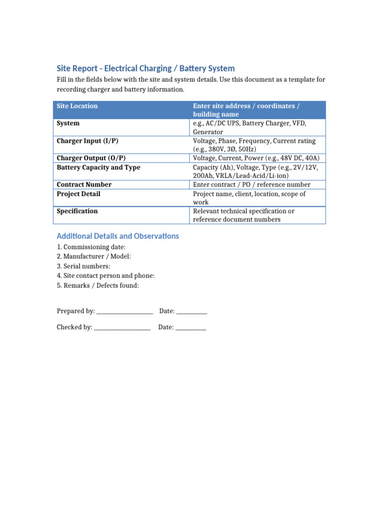 Site Report Template | PDF