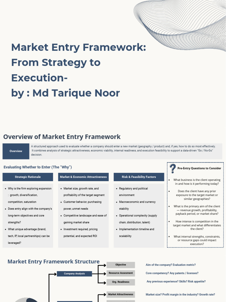 Market Entry PPT | PDF | Market (Economics) | Risk