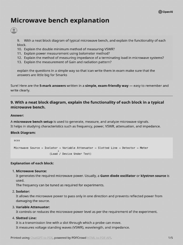 Microwave Bench Explanation Classic Dark | PDF