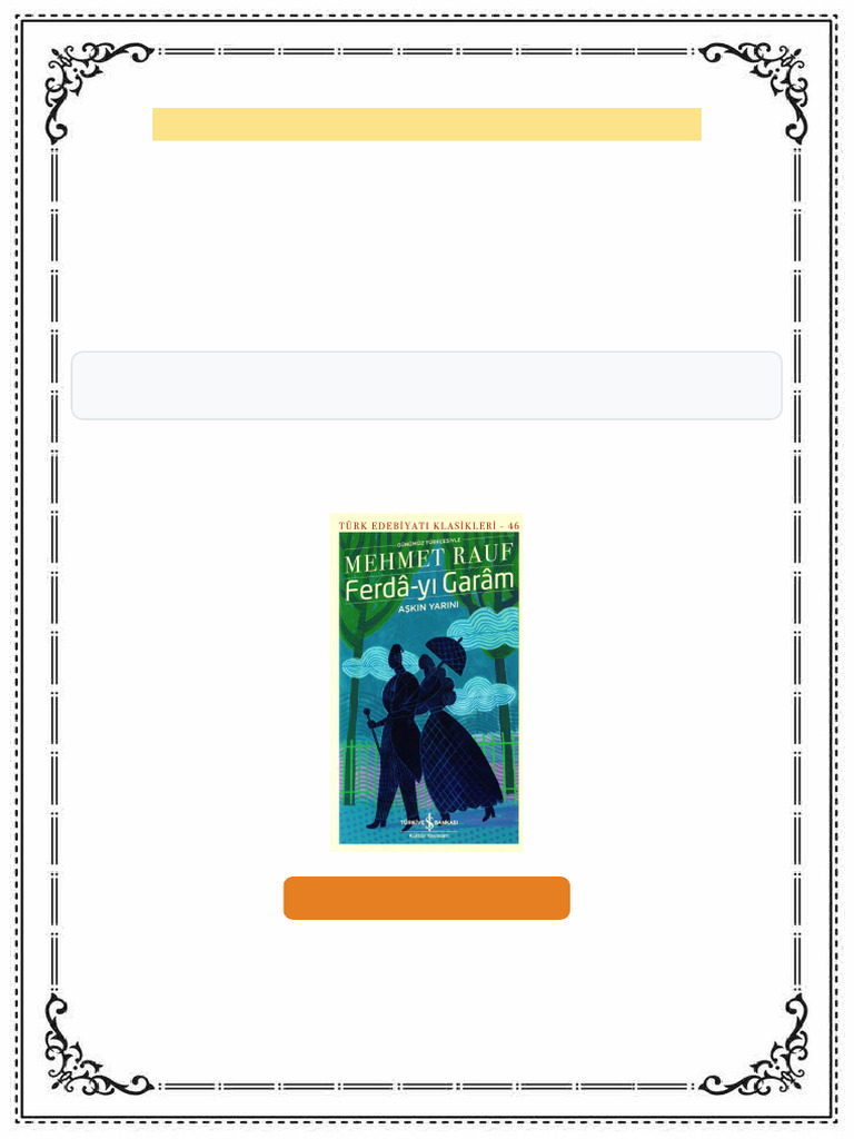 Ferda yı Garam 1st Edition Mehmet Rauf High-Speed Download | PDF