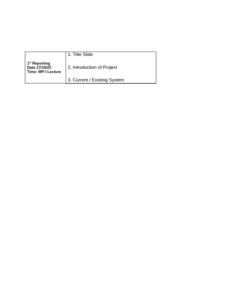 1st Reporting Message | PDF