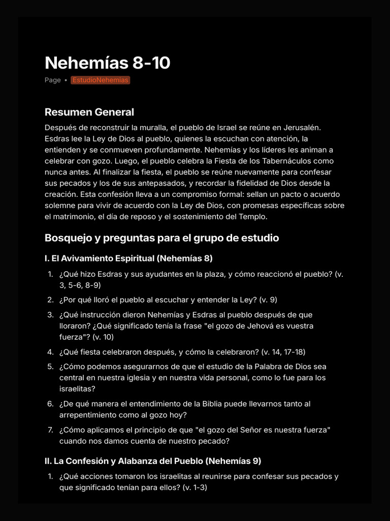 Nehemías 8-10 | PDF | Ezra | Shabat