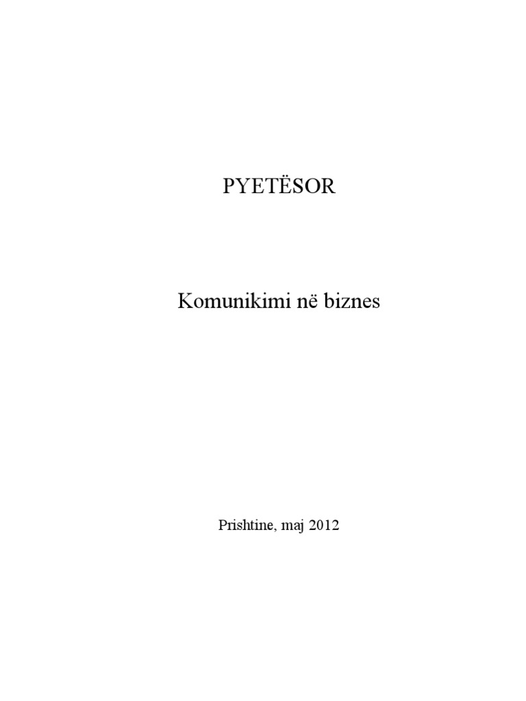Pyetesori-Komunikimi Ne Biznes | PDF