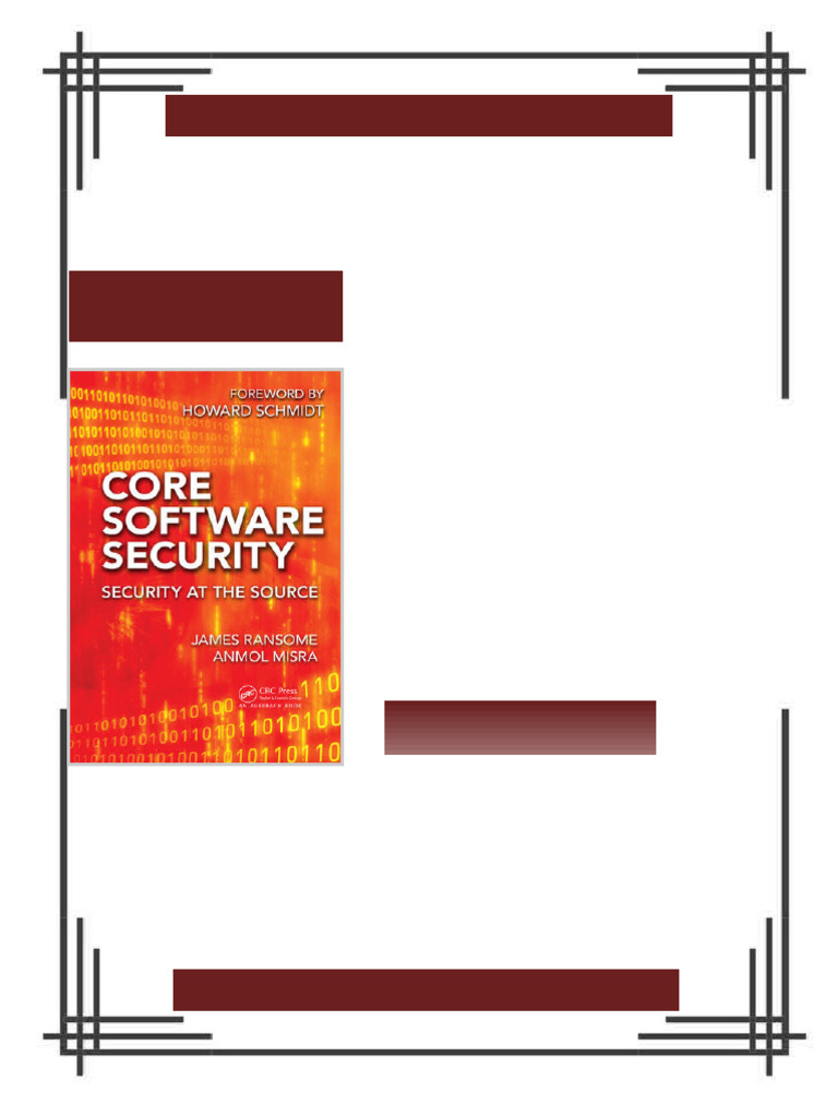 Core Software Security Security at the Source 1st Edition James Ransome ...