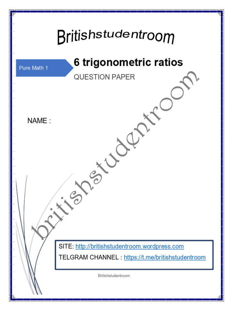 6 Trigonometric Ratios | PDF