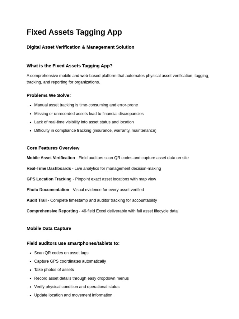 Fixed-Assets-Tagging-App | PDF | Audit | Regulatory Compliance