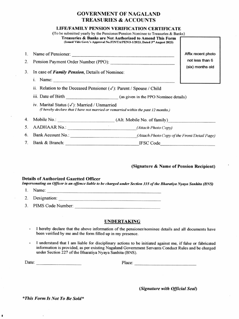 NEW Life-Family Pension Verification Certificate 2025 PDF | PDF