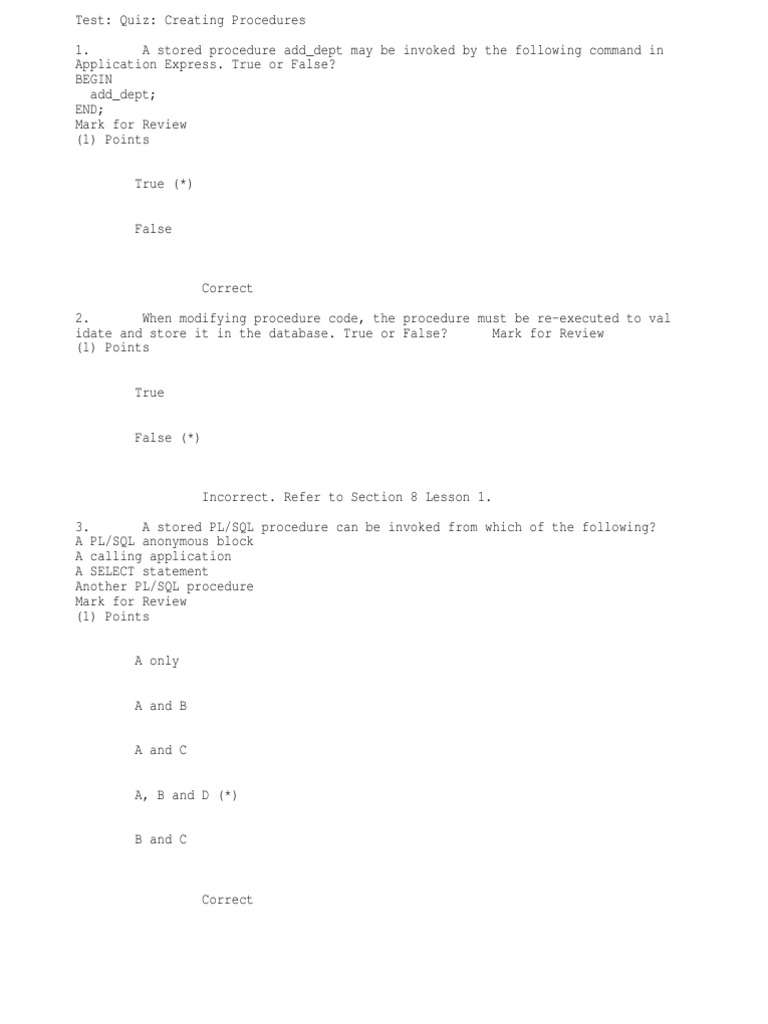 Creating Procedures | PDF | Subroutine | Pl/Sql