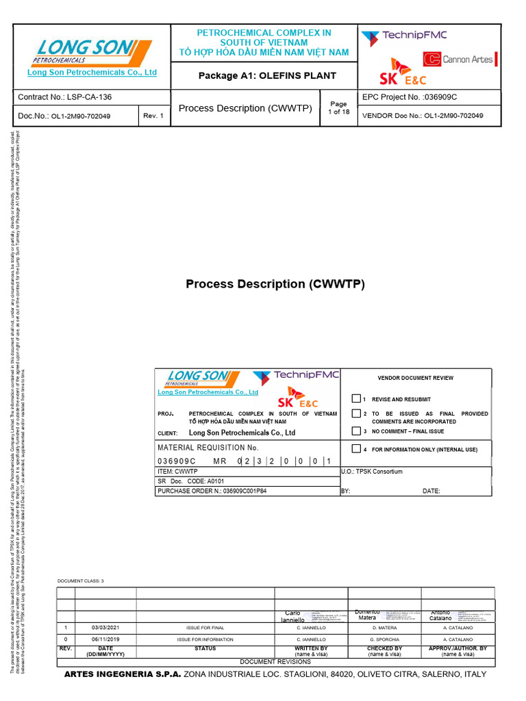 OL1-2M90-702049 - Process Description (CWWTP) | PDF