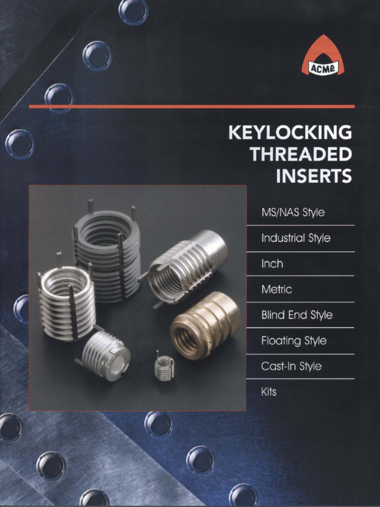 Acme Keylocking Threaded Inserts Guide | PDF | Screw | Stainless Steel