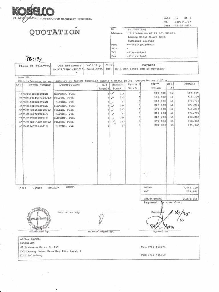 SJ Kobelco - 20251008 - 0001 | PDF