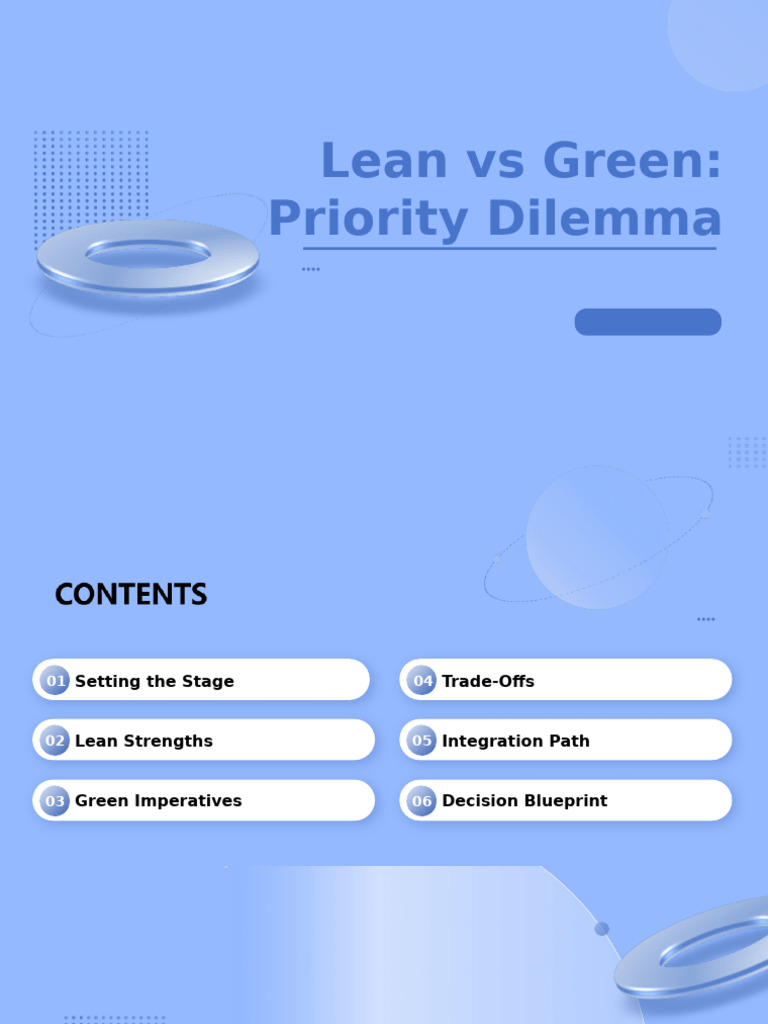 Lean Vs Green - Priority Dilemma | PDF | Lean Manufacturing ...