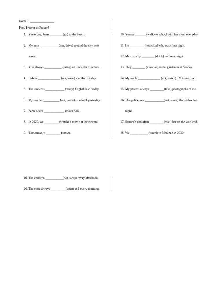 Past Present Future | PDF