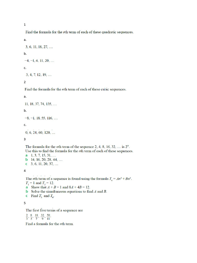 Sequences 3 Questions | PDF
