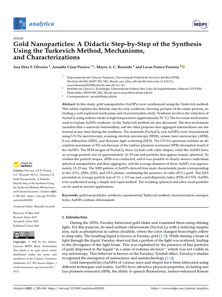 Prep of Gold Nanoparticles | PDF | Nanoparticle | Microscope