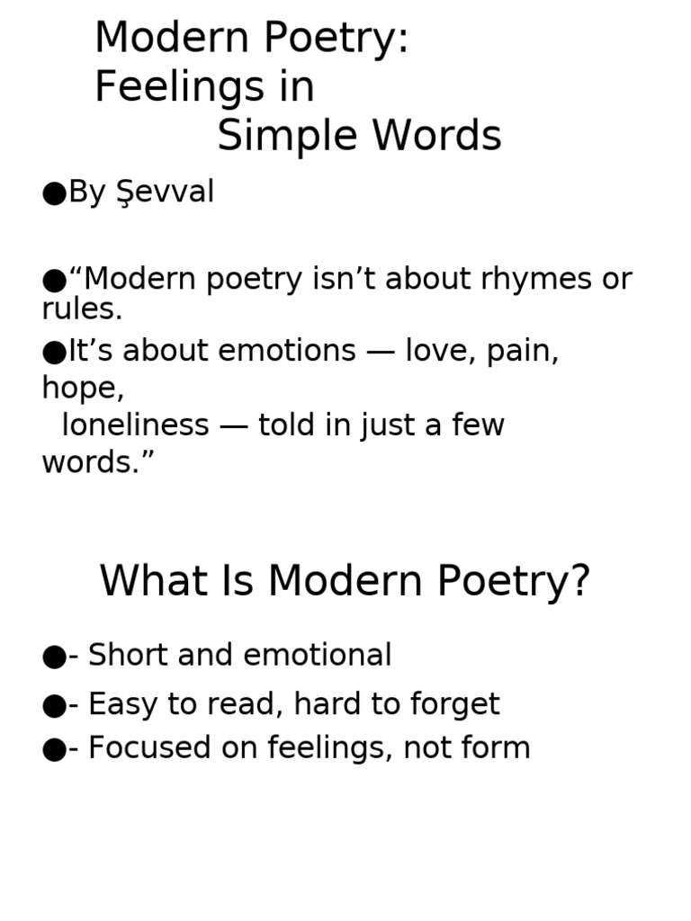 Modern Poetry Presentation by Sevval | PDF