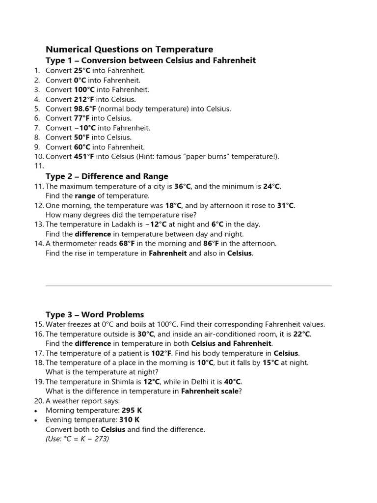 Temperature Conversion and Analysis Guide | PDF