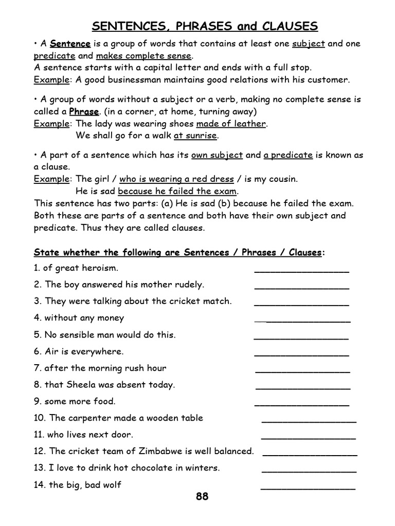 Phrases and Its Kinds | PDF | Clause | Adjective