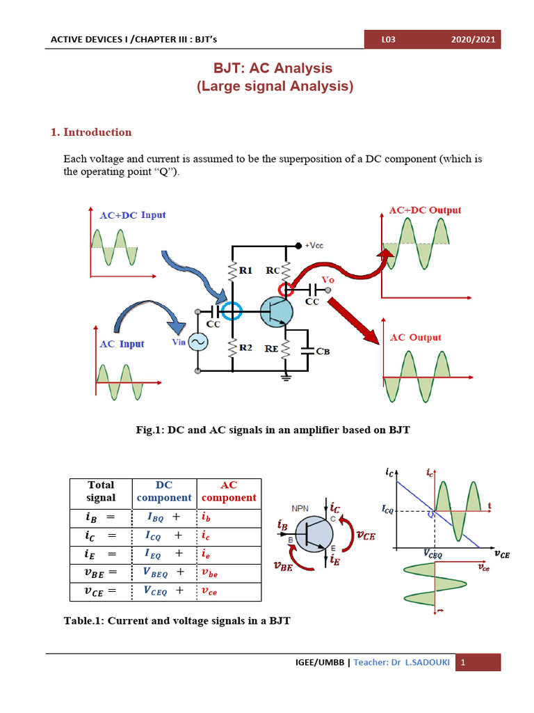 3 - Bipolar Junction Transistor (AC Analysis) | PDF | Bipolar Junction Transistor | Amplifier