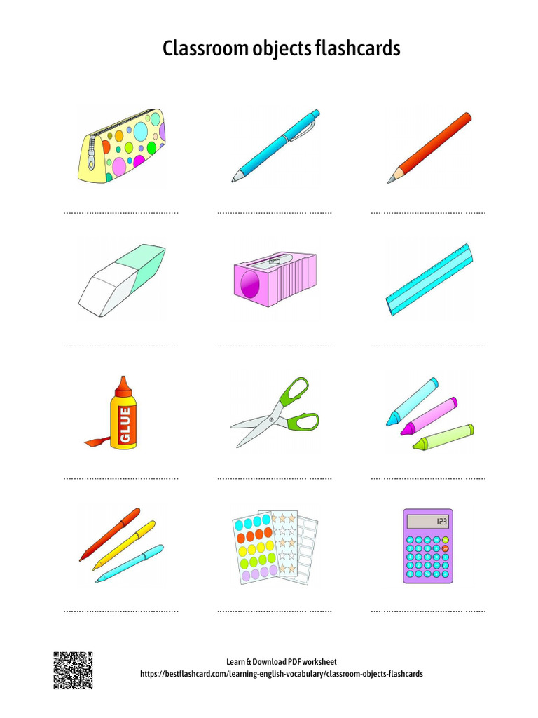 Vocabulary Classroom Objects | PDF