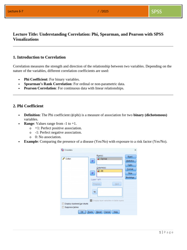 SPSS 6-7 | PDF | Scatter Plot | Spearman's Rank Correlation Coefficient
