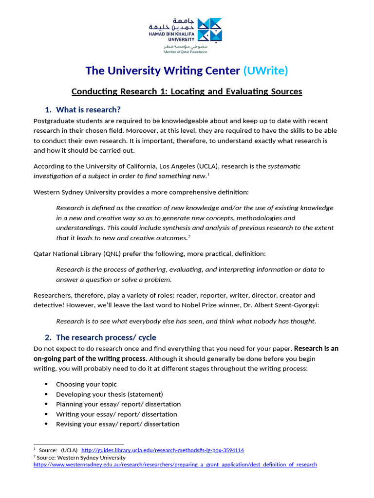 Conducting Research 1 - Locating and Evaluating Sources | PDF | Academic Journal | Argument