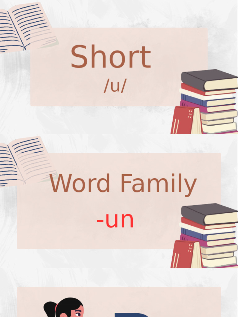 Word Families: -un, -ut, -ug, -ub, -um, -ud, -up | PDF