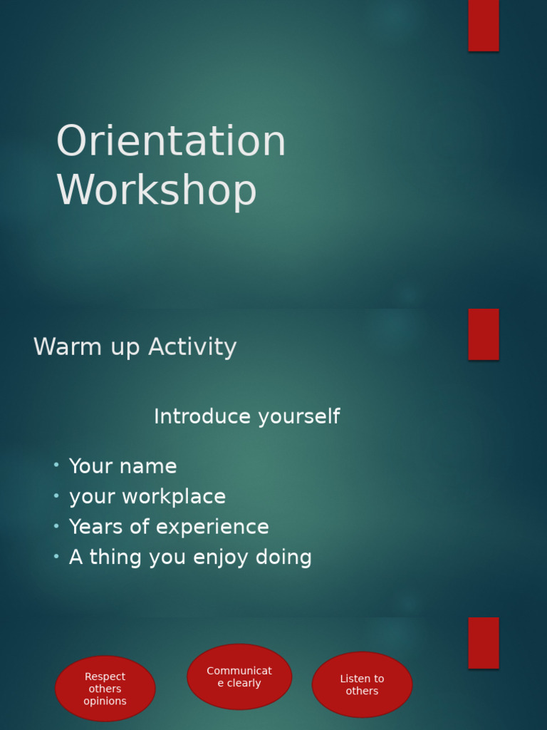 Orientation Workshop | PDF | Learning | Differentiated Instruction