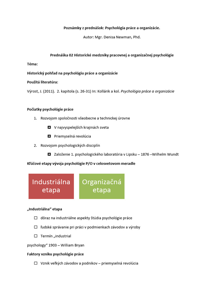 POZNAMKY Prednaska 2 Historia PO PSY | PDF