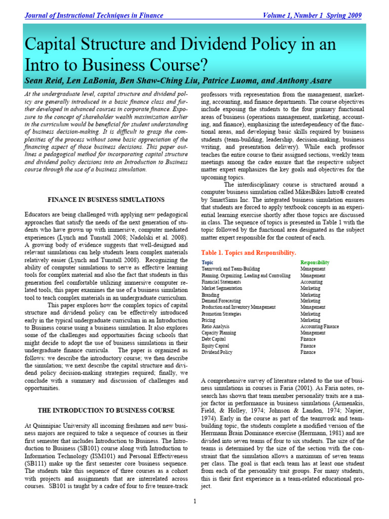 2009+Article+#1 | PDF | Capital Structure | Equity (Finance)