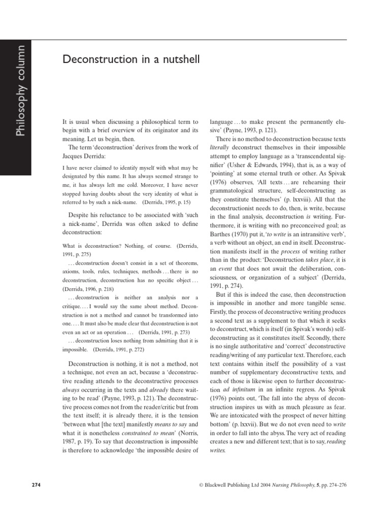 Deconstruction Explained Simply | PDF | Deconstruction | Jacques Derrida