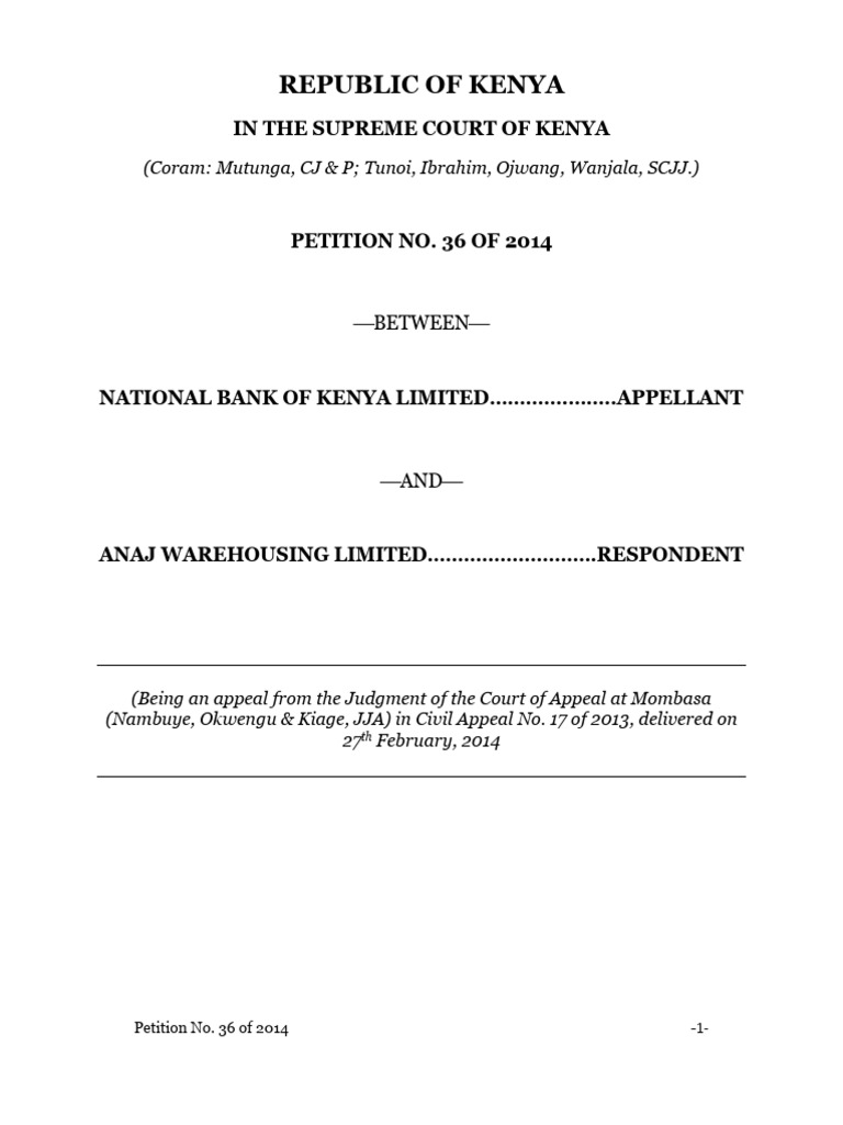 National Bank Ltd v Anaj Warehousing 1-12-2015 | PDF | Court Of Appeal ...