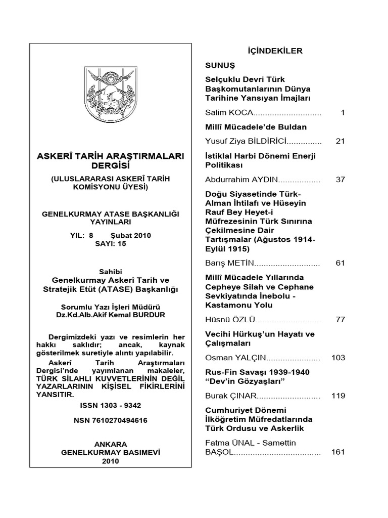 Cumhuriyet Dönemi İlköğretim Müfredatlarında Türk Ordusu Ve Askerlik | PDF