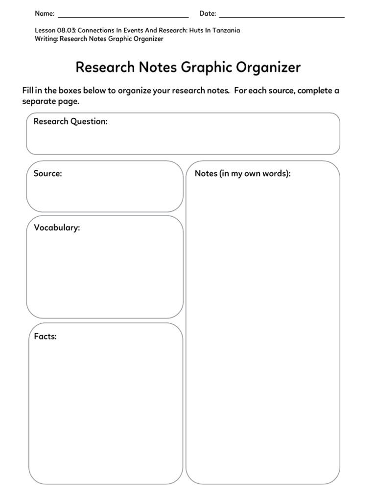 Research Notes Graphic Organizer 0000074852-2 | PDF