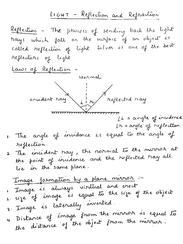 Reflection and Mirrors | PDF