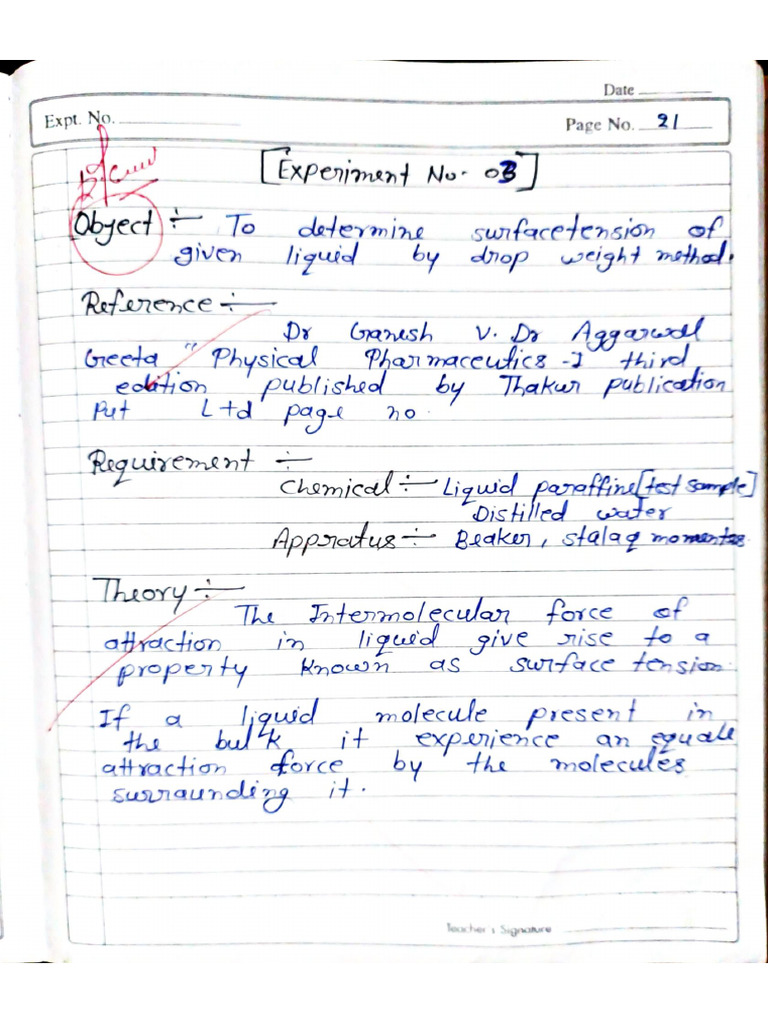 Physical Pharmaceutics Ex. No. 3 | PDF