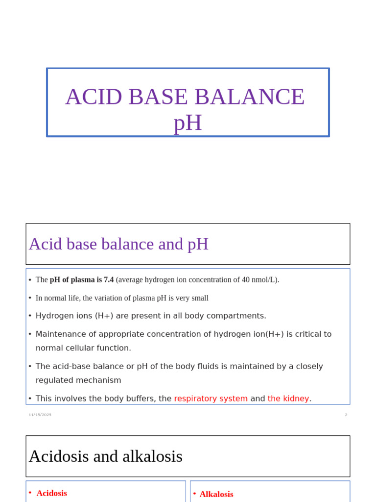 Acid Base Balance | PDF | Metabolism | Intensive Care Medicine