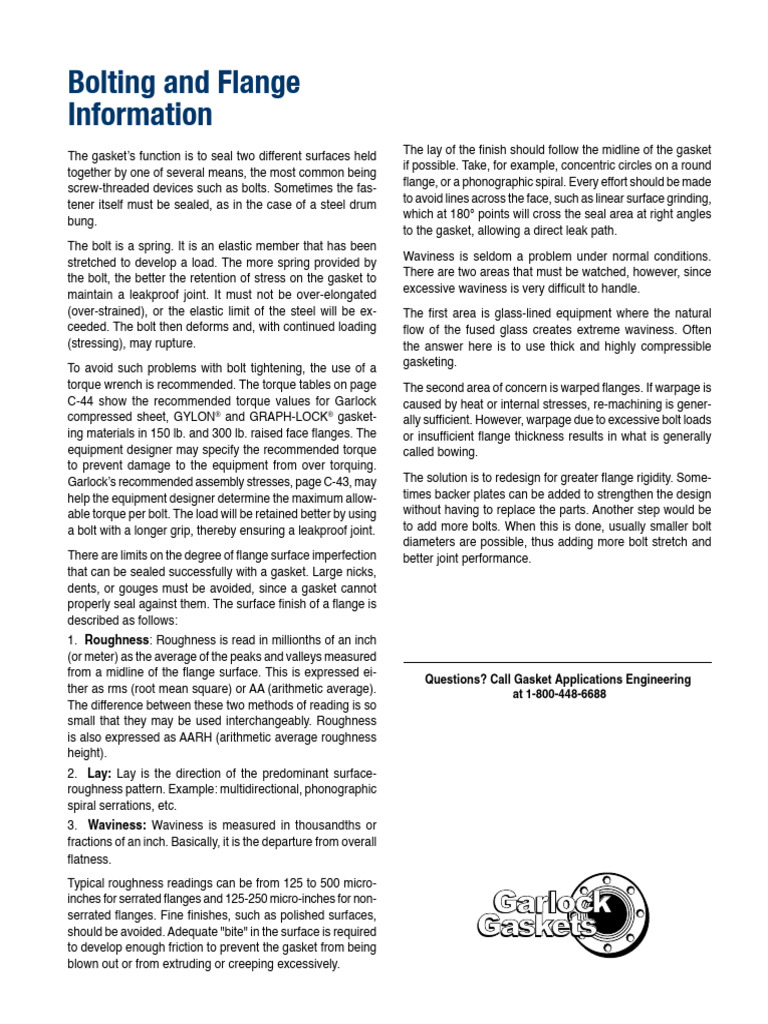Torque Empaquetaduras Sinteticas Garlock RF y FF[1] | PDF | Mechanical ...