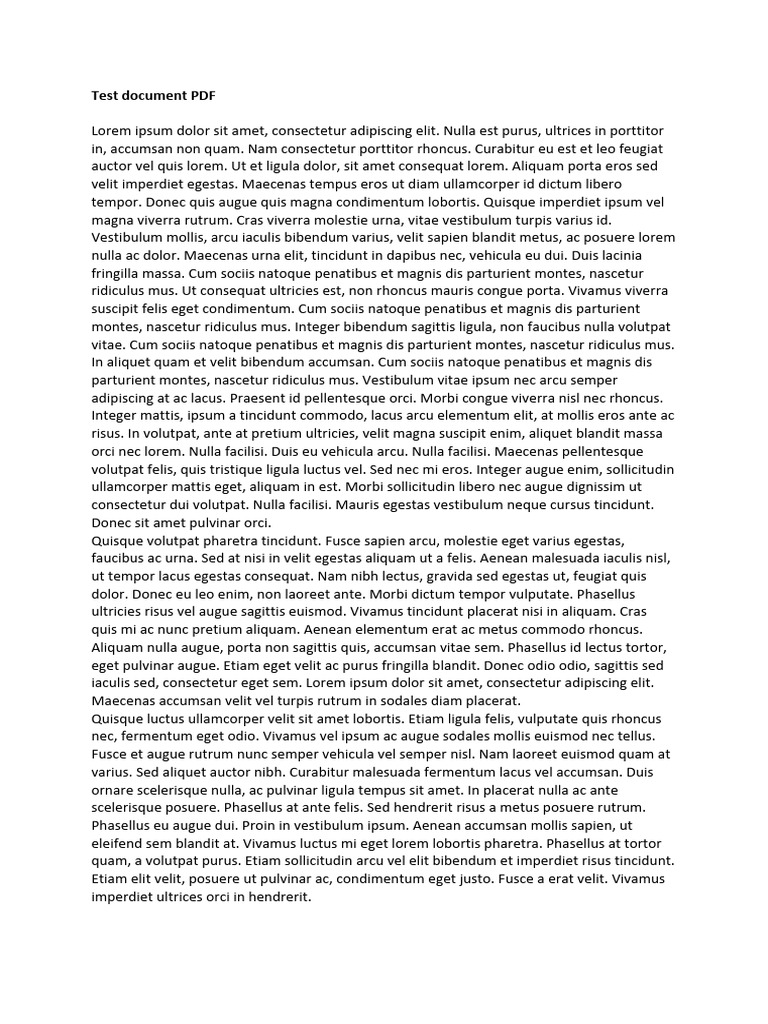 Microsoft Word - Test Document Word.doc | PDF
