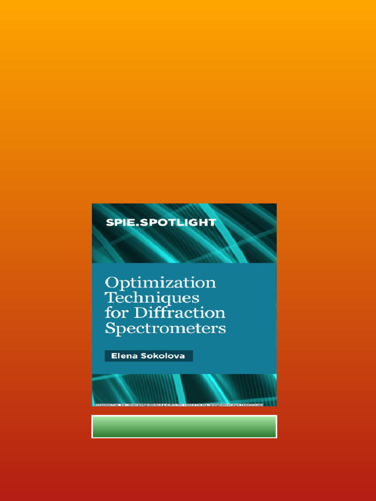 Optimization Techniques For Diffraction Spectrometers Sokolova Full Access | PDF