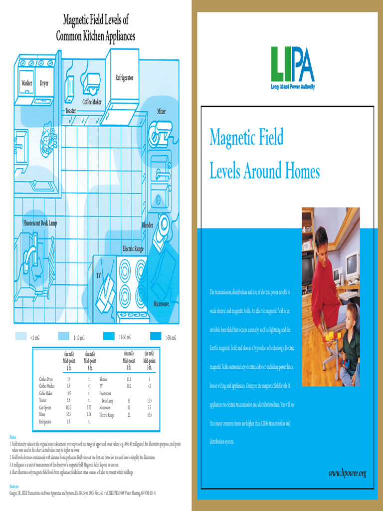 LIPA Magnetic Field Levels Around Homes | PDF | Home Appliance ...