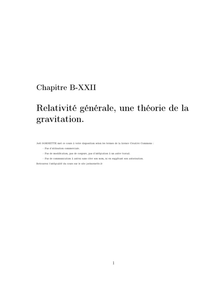 Introduction à la relativité générale | PDF | Relativité générale ...