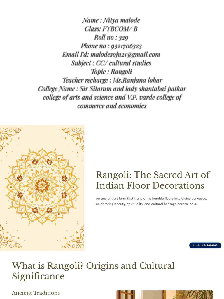 Rangoli PPT - 11zon | PDF