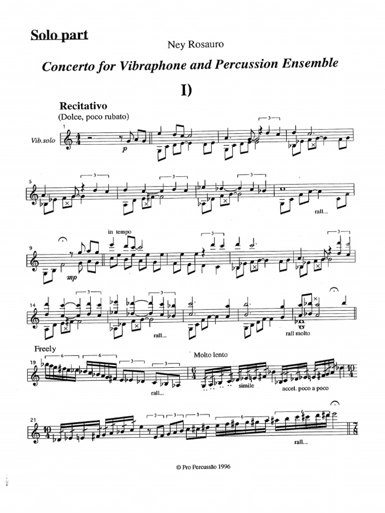 Concerto For Vibraphone and Percussion Ensemble | PDF