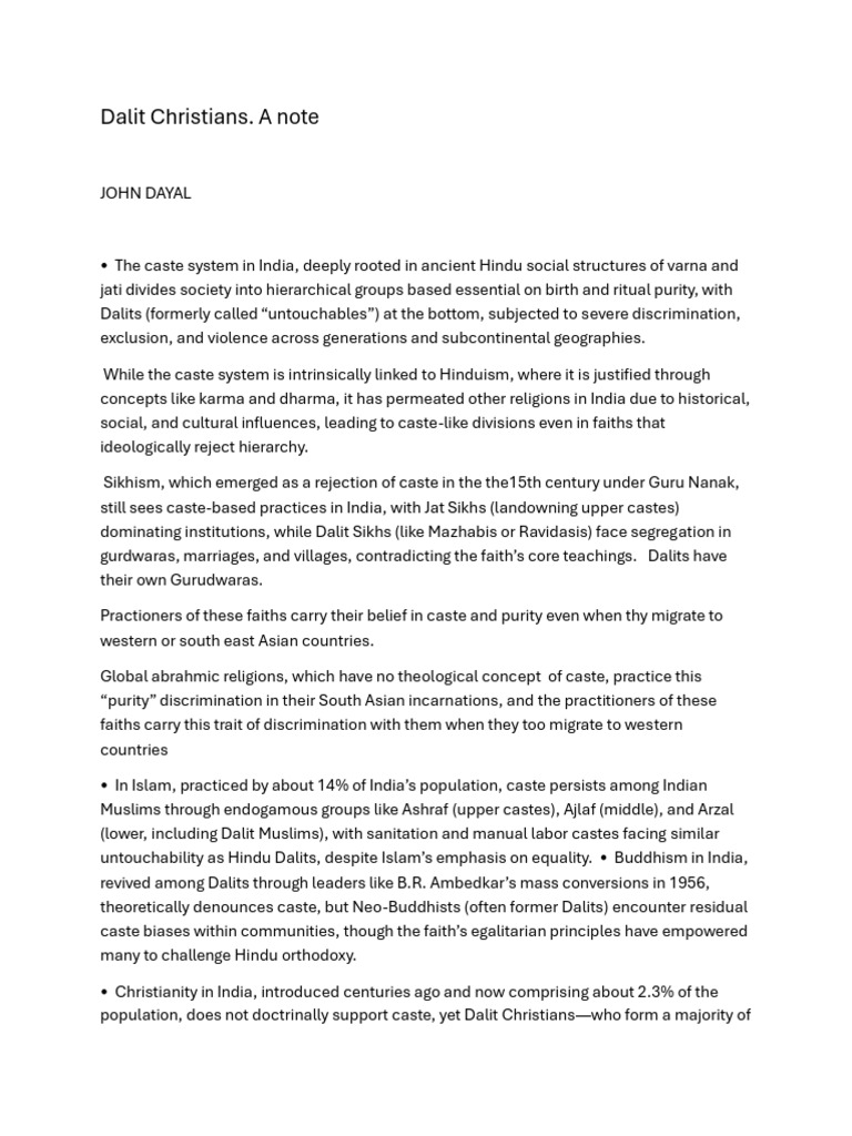 John Dayal | PDF | Dalit | Caste